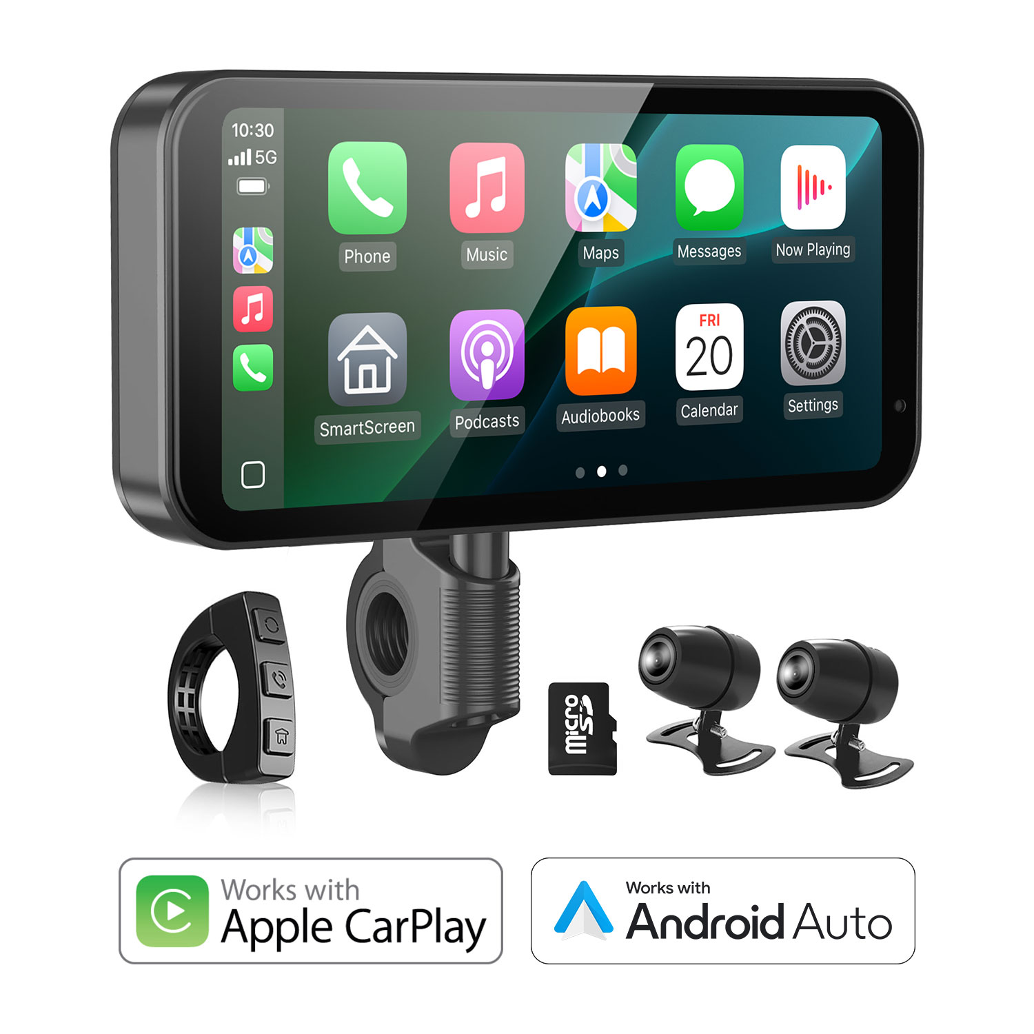 ASP Motorcycle Apple CarPlay/Android Auto with Cameras | Steelmate ...
